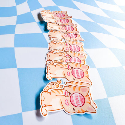 Fragile Cat Sticker – Arttay Designs