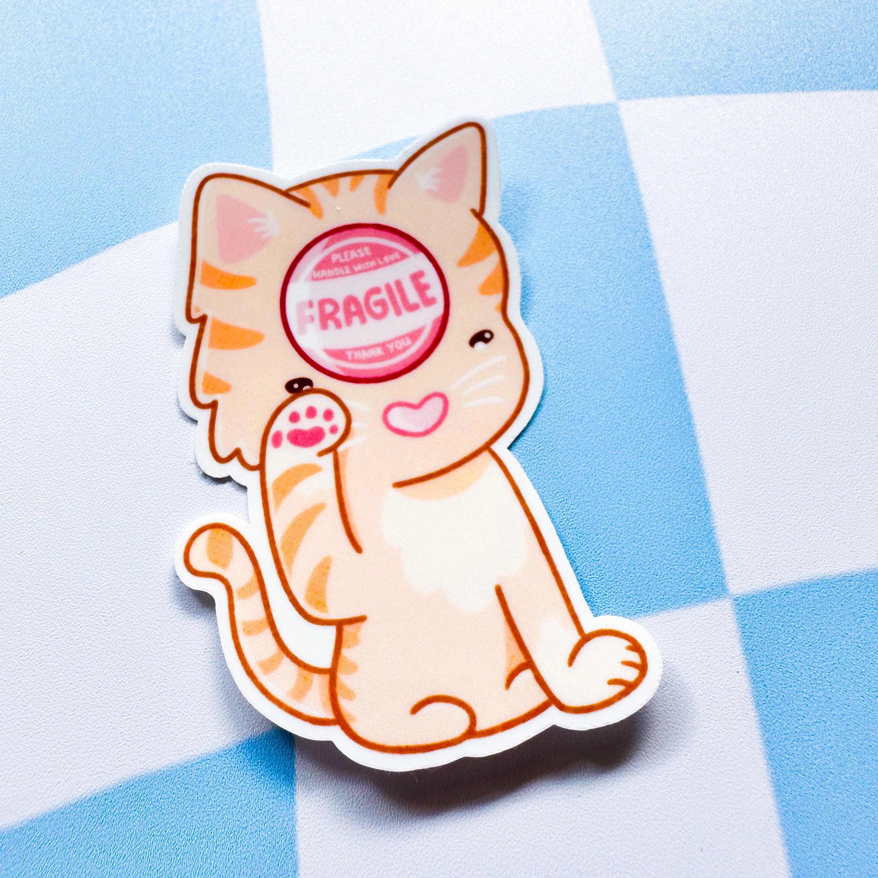 Fragile Cat Sticker – Arttay Designs