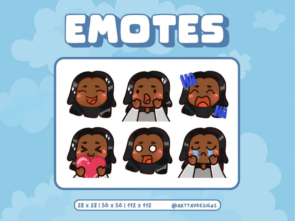 Chibi Girl Twitch Emotes - Style 3 – Arttay Designs