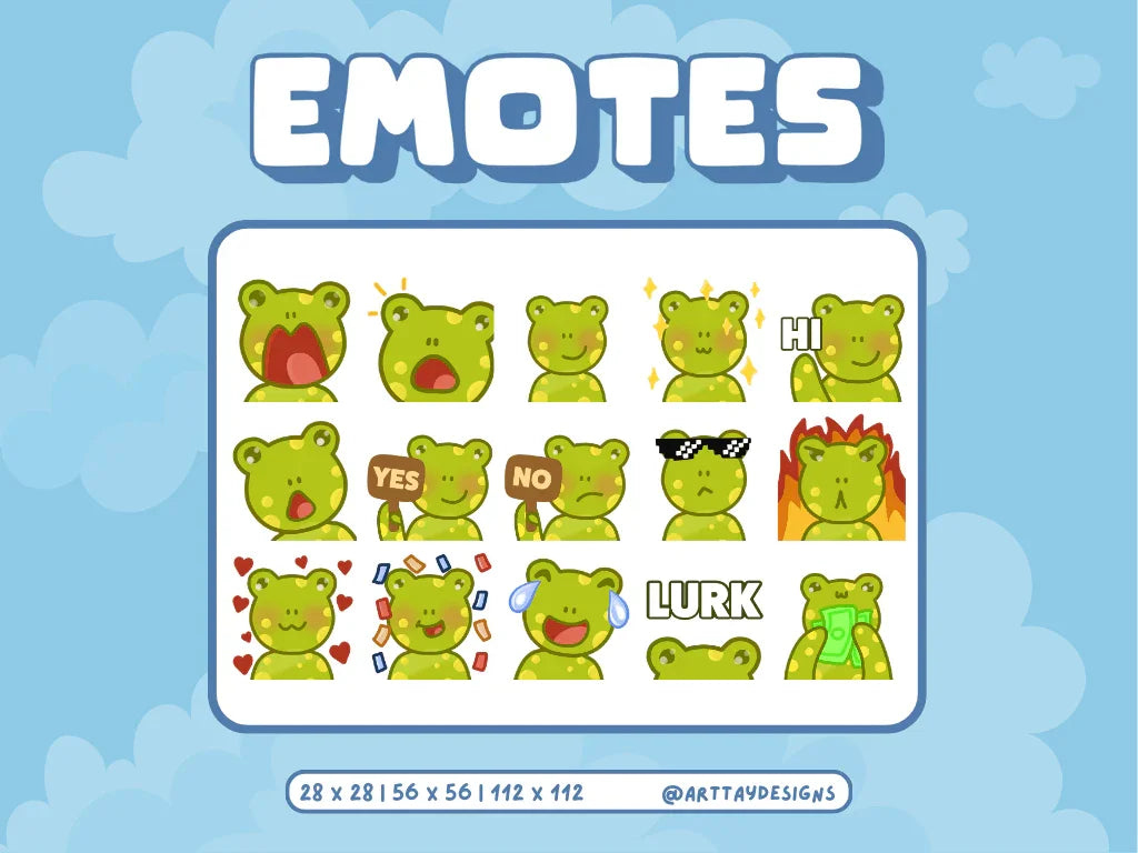 Frog Twitch Emotes – Arttay Designs